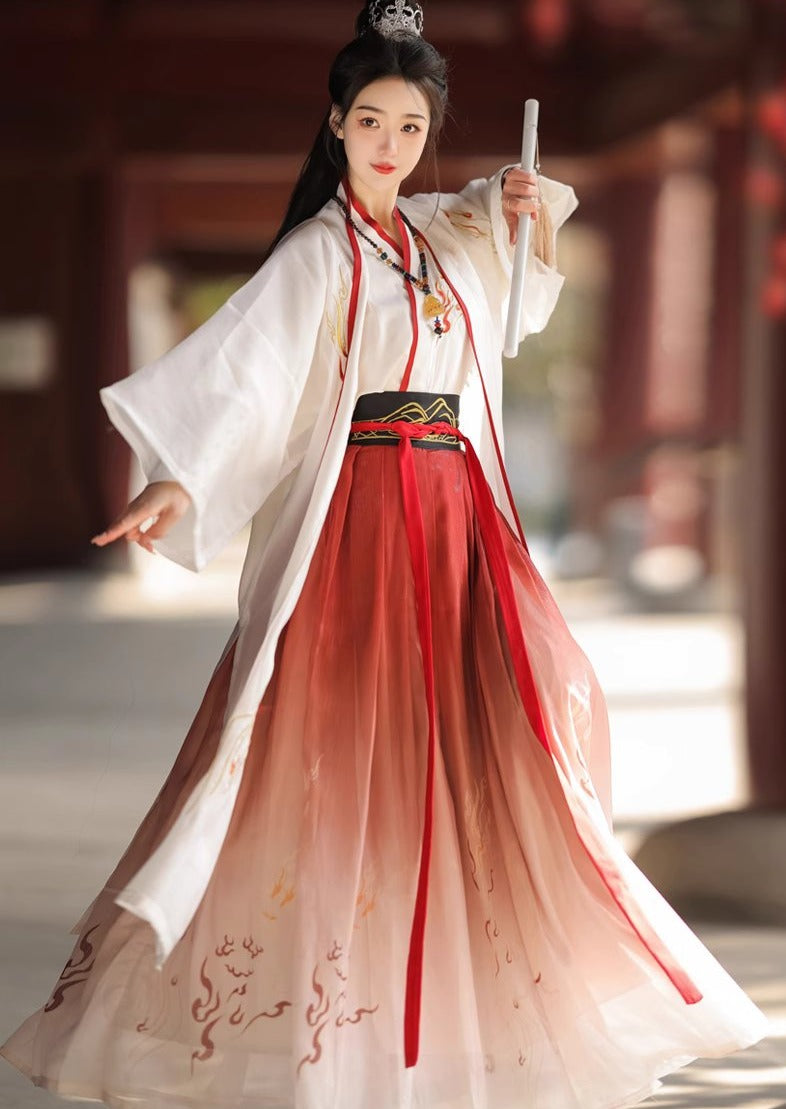 Flame Bird | Unisex 5-Pieces Hanfu Set (惊鸿) – NewMoonDance