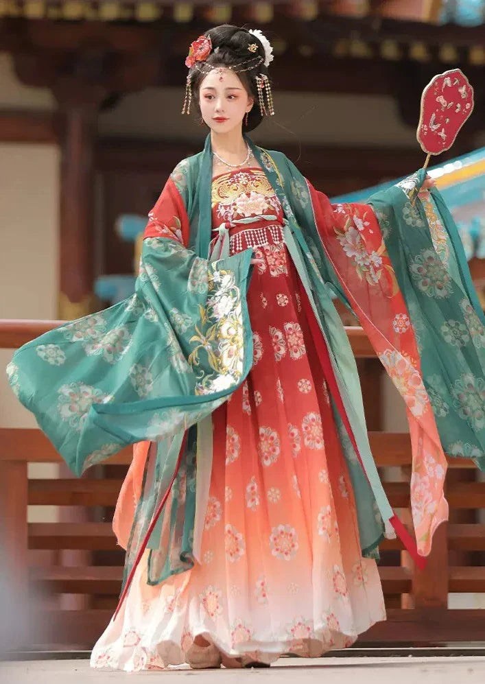 Tang Palace | 3-Pieces Embroidered Hanfu (唐宫花色) – NewMoonDance