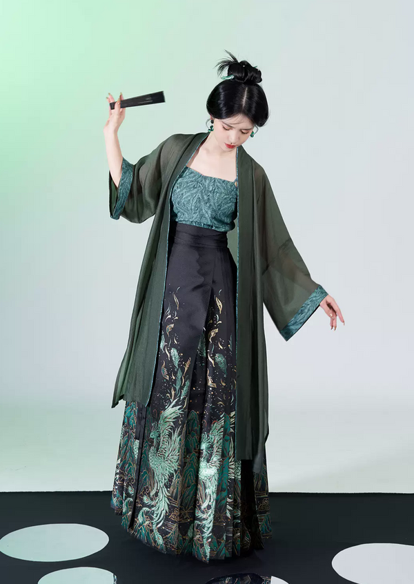 Phoenix | Modern 3-Pieces Ma Mian Skirt Set (青羽) – NewMoonDance