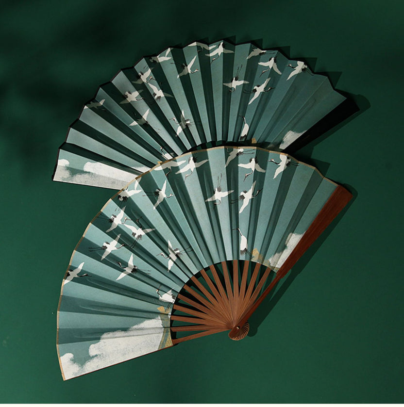 Cranes | Paper Folding Fan – NewMoonDance