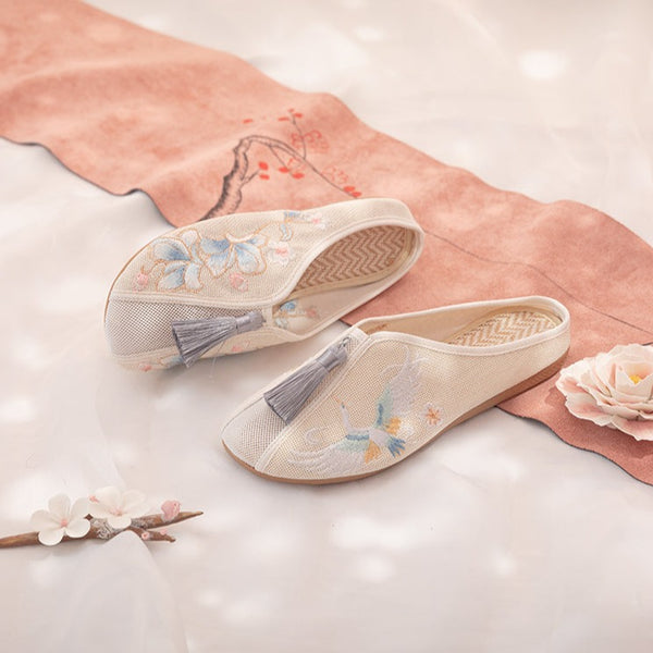 Magnolia | 7 colors Embroidered Mule Shoes(绾青） – NewMoonDance
